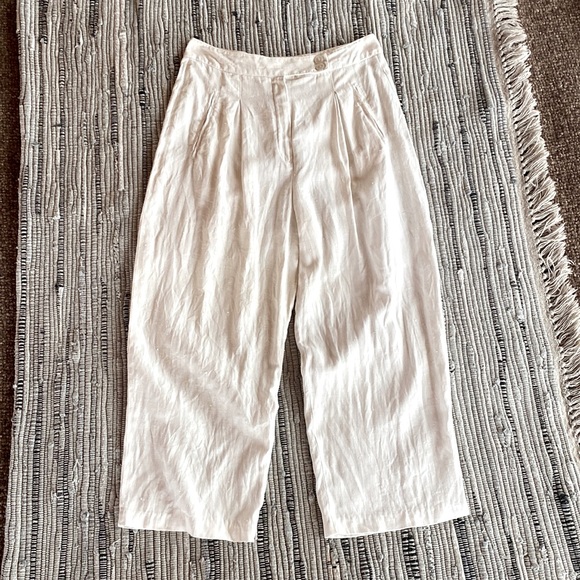 Kenar | Pants & Jumpsuits | Vintage Linen Lagenlook Cropped Trousers ...